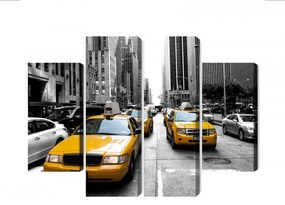 Vícedílný obraz Taxíky V New Yorku Nedostatek Nedostatek Plátno Canvas 200x150