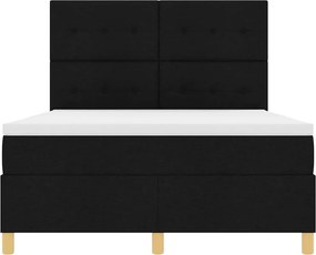 Postel s boxspringem s matrací s čelo Černá 140 x 200 cm textil 3339625