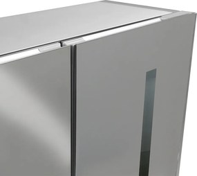 Mereo, Mereo Koupelnová galerka 60 cm, zrcadlová skříňka, stříbrná, MER-CN190