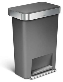 Simplehuman - Odpadkový koš 45 l, s kapsou na sáčky, nerez/šedá CW1386CB