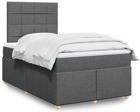 Box spring postel s matrací tmavě šedá 120x200 cm textil 3293548