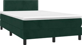vidaXL Box spring postel s matrací a LED 120 x 190 cm samet [3270149] Barva: Tmavě šedá