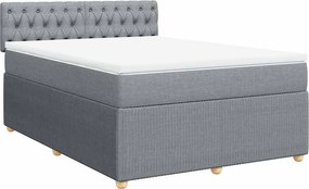 Box spring postel s matrací světle šedá 140 x 200 cm textil 3289786