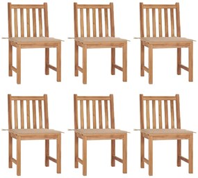 Zahradní židle 6 ks s poduškami masivní teak,  3073118