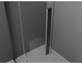 Mexen Velar, sprchová zástěna s posuvnými dveřmi Walk-in 85 x 200 cm, 8mm sklo námraza, grafit broušený, 871-085-000-33-66