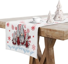 Vánoční ubrus - běhoun na stůl GNOM bílá A 40x140 cm Mybesthome