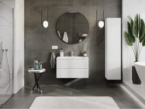 Mexen Rivel, koupelnová skříňka 80 cm s umyvadlem Vela, 2 zásuvky, drážkovaná, bílá matná, 91A20-08047-2-BFF01-W23M01