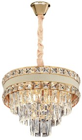 Toolight Závěsné osvětlení Vintage Crystal C9 G047-CP 40CM zlaté