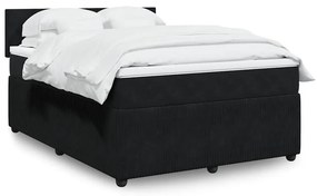 Box spring postel s matrací černá 140x200 cm samet 3287754
