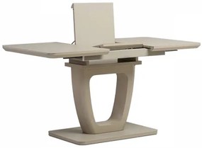 Jídelní rozkládací stůl 110+40x75 skleněná deska cappuccino mat HT-430 CAP
