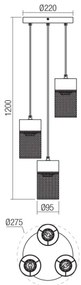 Redo 01-3142 - Lustr na lanku STEM 3xE27/42W/230V
