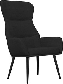 Relaxační křeslo se stoličkou černé textil 3097435
