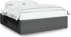 Rám postele bez matrace tmavě šedý 200 x 200 cm textil 3284964
