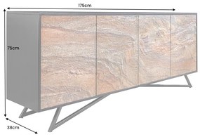 Massive home | Luxusní komoda MOUNTAIN SOUL z akáciového masivu a přírodního kamene 175cm