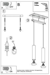 Sollux SL.0328 - Lustr na lanku LAGOS 2 2xGU10/10W/230V černá
