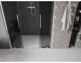 Mexen Velar L Duo, posuvné sprchové dveře do otvoru 140 cm, 8mm šedé sklo, chromová, 871-140-003-42-01