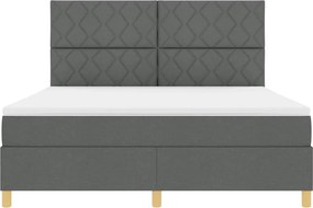 Postel s boxspringem s čelo Tmavě šedá 180 x 200 cm textil 3339715
