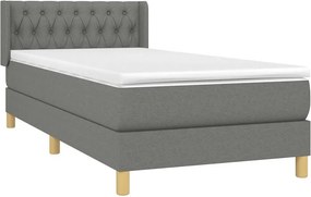 Box spring postel s matrací tmavě šedá 90x200 cm textil 3130482