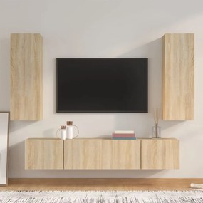 4dílný set TV skříněk dub sonoma kompozitní dřevo 3114200