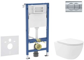 Geberit Duofix - Set předstěnové instalace, klozetu Oudee Vortex a sedátka softclose, tlačítko Delta01, lesklý chrom SANI11CA1156B