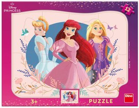 DINO Puzzle deskové 12 dílků Disney Princezny 31x23cm skládačka dn303133
