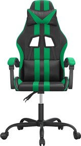 Herní židle černá a zelená umělá kůže 3143821