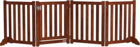 PawHut bezpečnostní mříž pro psy pro schody a dveře, skládací design se stojanem, 205x30x60 cm, hnědá