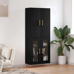 vidaXL Skříň highboard 69,5 x 34 x 180 cm kompozitní dřevo [3195723] Barva: bílá s vysokým leskem