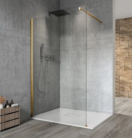 Gelco VARIO GOLD MATT sprchová zástěna 120 x 200 cm jednodílná k instalaci ke stěně čiré sklo zlatá GX1212-01