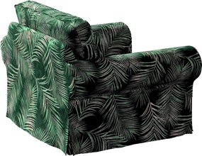 Potah na křeslo IKEA Ektorp barva zelená látka sametová, vzorované
