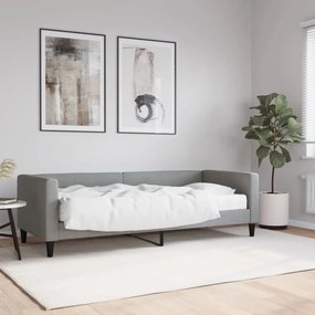 Válenda s matrací světle šedá 80 x 200 cm textil 3196555