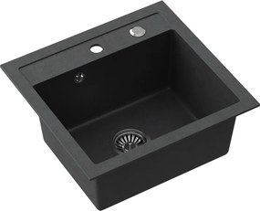 Černý kuchyňský granitový dřez QUADRON JOHNNY 110 bez baterie