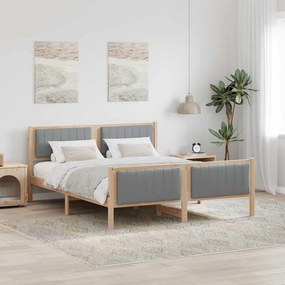 Rám postele s čelo Hnědá a světlá šedá 150 x 200 cm 3394313