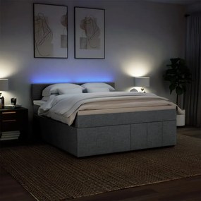 Box spring postel s matrací světle šedá 180 x 200 cm textil 3289447