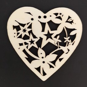 AMADEA Dřevěná ozdoba srdce s ornamentem 6 cm