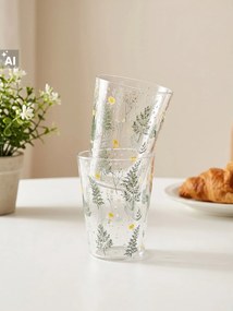 Sinsay - Sklenice s květinovým motivem 2 pack - zelená