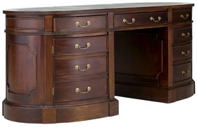 furniture-nabytek.cz - Masivní psací stůl Cambridge II z mahagonu, lakovaný, hnědý – 180×76×80 cm