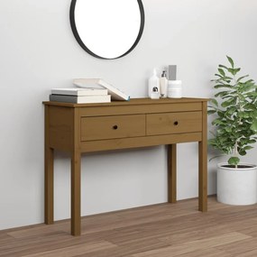 vidaXL Konzolový stolek 100 x 35 x 75 cm masivní borové dřevo [814617] Barva: medová hnědá