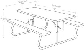 LANIT PLAST, s.r.o. piknikový set 183 cm LIFETIME 60112 LG1184