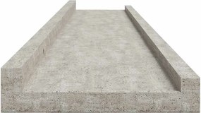 Nástěnné police 4 ks betonově šedé 100 x 9 x 3 cm 326707