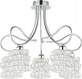 Křišťálová lustrová lampa glamour Crystal IV 5xE27 křišťály do obývacího pokoje