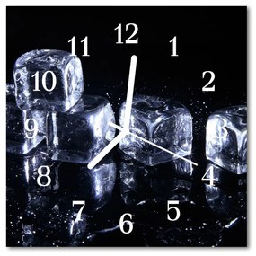 Skleněné hodiny čtvercové Kostky ledu 30x30 cm