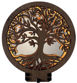 Li-Go "Strom života" lampa s dvojstěným prořezem 30x31 cm provedení povrchu: ořech