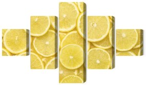 Vícedílný obraz Plátky Citronu Nedostatek Nedostatek Přírodní plátno 150x90