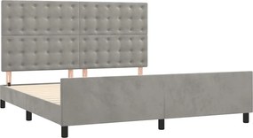 Rám postele bez matrace světle šedý 160 x 200 cm samet 3126007
