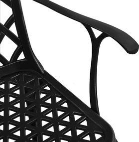 3dílný bistro set litý hliník černý 315592