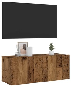 Nástěnná TV skříňka old wood 80 x 30 x 30 cm kompozitní dřevo