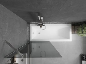 Mexen Next, vanová zástěna 1-křídlová 80 x 150 cm, fixní křídlo, 6 mm šedé sklo, chromový profil, 895-080-000-00-40-01