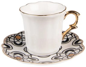 Bílý porcelánový šálek s barevným podšálkem Tasse – 95 ml