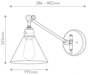 Hinkley HK-ARTI-1W-HB-CG - Nástěnná lampa ARTI 1xE27/60W/230V mosaz